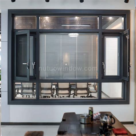 Pvdf Aluminum Swing Window With Shutter Inside Metal Window And French Window