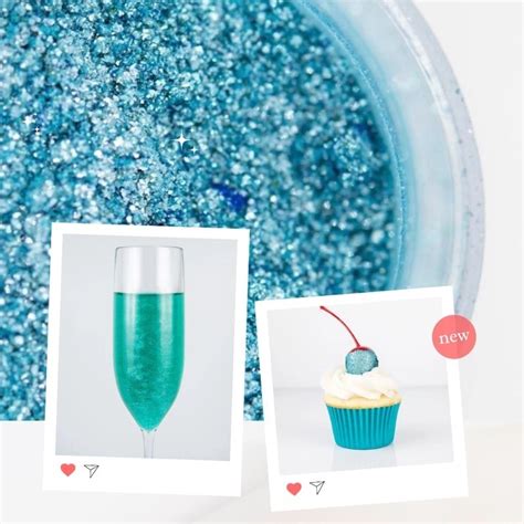 Teal Edible Glitter For Drinks And Deserts Decorating Bakery Sweets Shopee Philippines