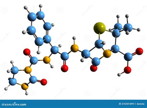 3d Image Of Azlocillin Skeletal Formula Stock Illustration