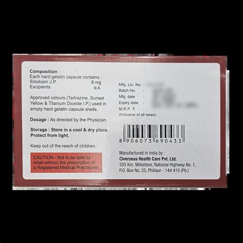 Silodal 8mg Capsule 10s Price Uses Side Effects And Substitutes Medkart