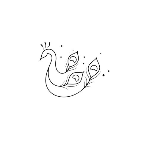 Premium Vector Peacock Line Art Logo Design With Peacock Feathers