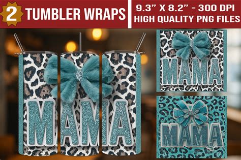 Western Glitter Mama 20oz Tumbler Wraps Graphic By Layout Design