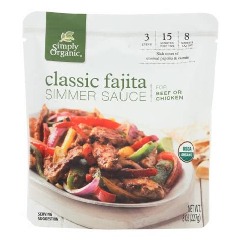 Simply Organic Simmer Sauce Organic Classic Fajita Case Of 6 8