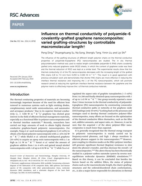 Pdf Influence On Thermal Conductivity Of Polyamide 6 Covalently