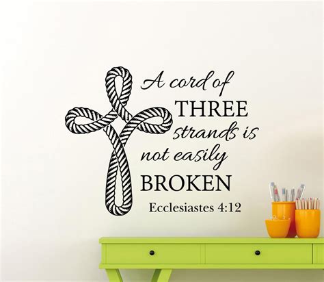 A Cord Of Three Strands Is Not Easily Broken Wall Decal Vinyl Sticker