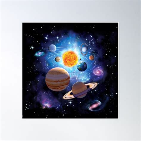 Solar System Poster Wall Art Modern Wall Decor 30x30 Unframed