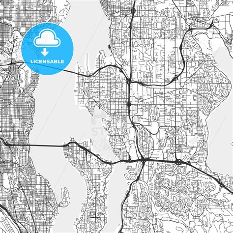 Bellevue Washington Area Map Light Hebstreits