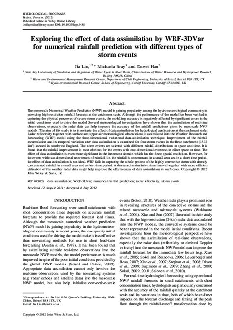 Pdf Exploring The Effect Of Data Assimilation By Wrf 3dvar For