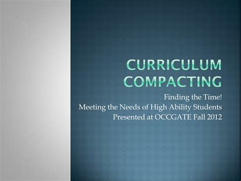 Ppt Curriculum Compacting Powerpoint Presentation Free Download Id 6575262