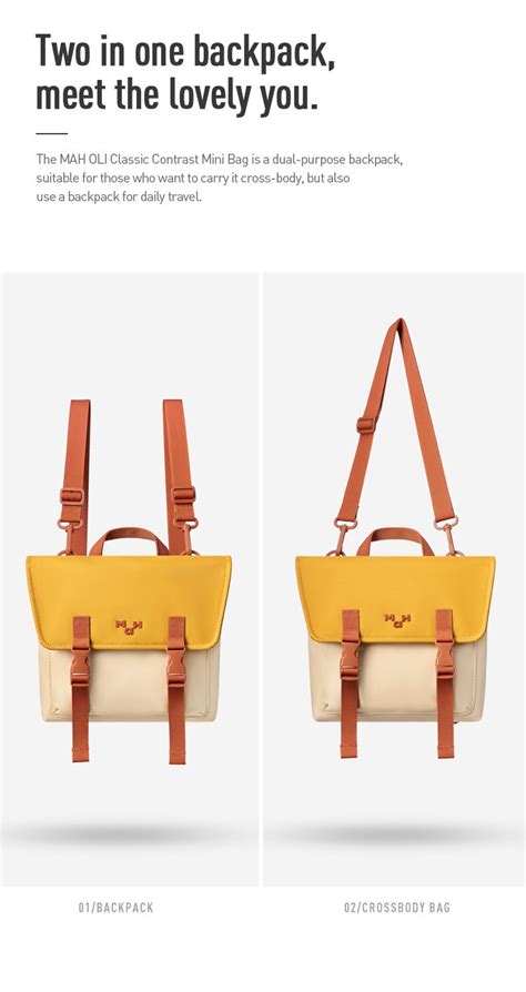Mah Oli Classic Color Cambridge Leisure Backpack Mini Shopee