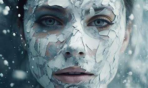 Una Mujer Con Pintura Blanca En La Cara Foto Premium