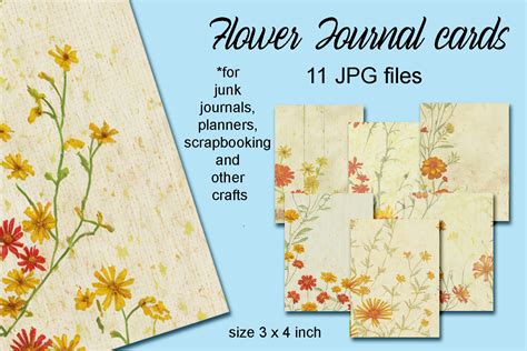 Flower Journal Cards Graphic By Andrea Kostelic · Creative Fabrica