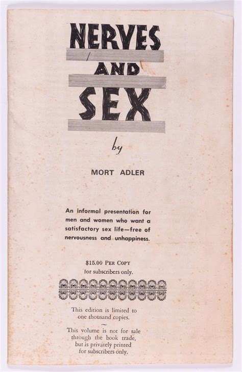 At Auction Nerves And Sex By Mort Adler