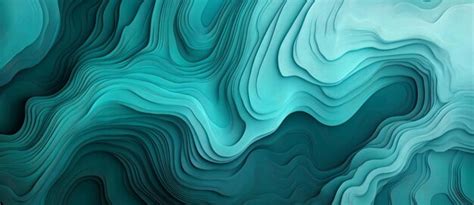 Abstract Teal Wave Pattern Premium Ai Generated Image