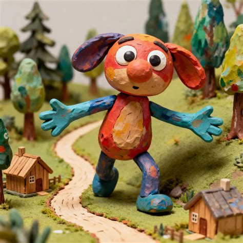 Whimsical Claymation Character In Miniature Set Ai Art Generator