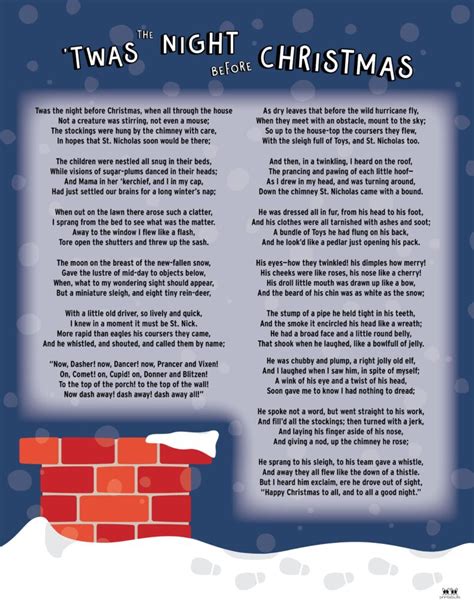 Twas The Night Before Christmas Printable Free Printable Hq