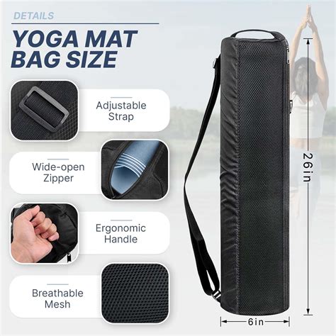 Yoga Mat Bag With Strap 14 Inch Yoga Mat Holder Exercise Yoga Mat