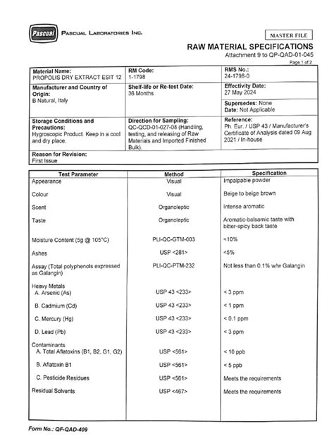 Propolis Dry Extract Esit 12 Pdf