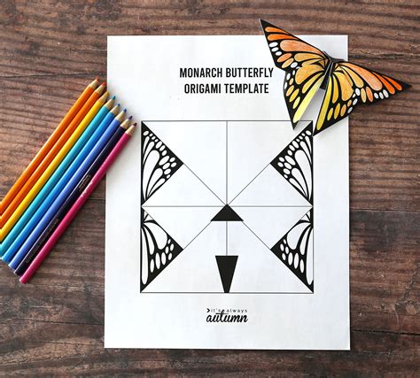 Origami Butterfly Printable Templates Butterfly Printable Template