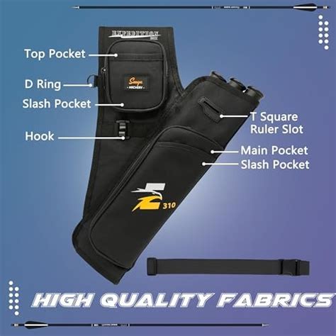 Sunya Archery Hip Quiver 3 Tube Arrow Holder With Pockets And Belt