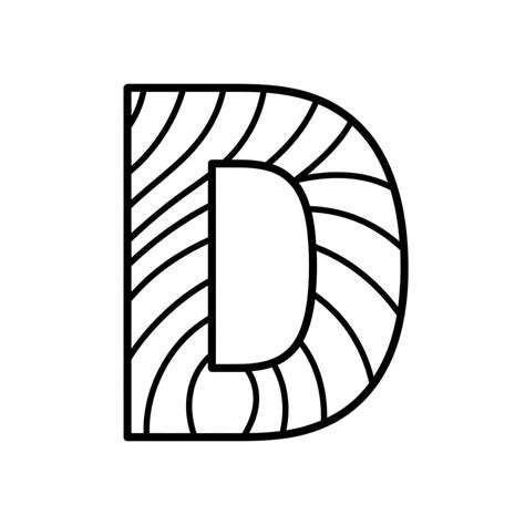 Garis Lengkung Huruf D