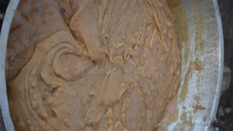 Making Dodol In Large Container Mixing With Paddle Stock Video Video Of Sticky Dessert 357895791