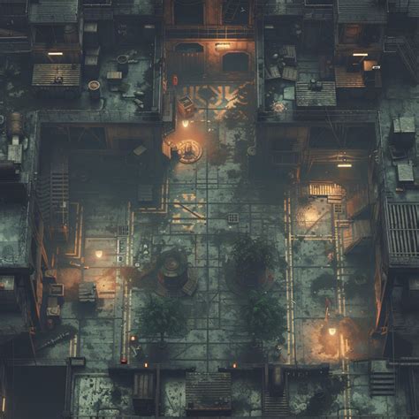 10 Gridless Cyberpunk Factory Battlemaps Vtt Pack For Shadowrun