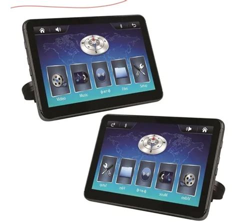 02 Encosto Cabeça Acoplar H Tech Tela 8 Pol Espelhamento Mp5 Frete Grátis