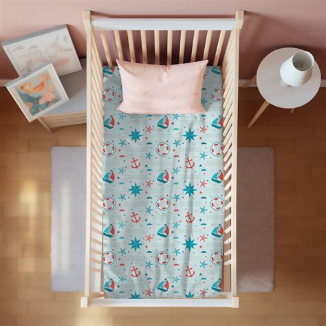 Eco Friendly And Adorable Choosing Sustainable Nautical Print Crib Sh