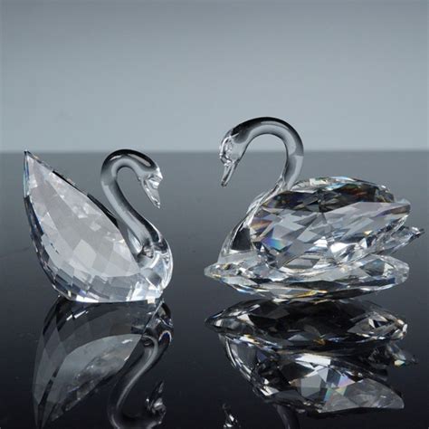 2pc Swarovski Crystal Swan Figurines In United States