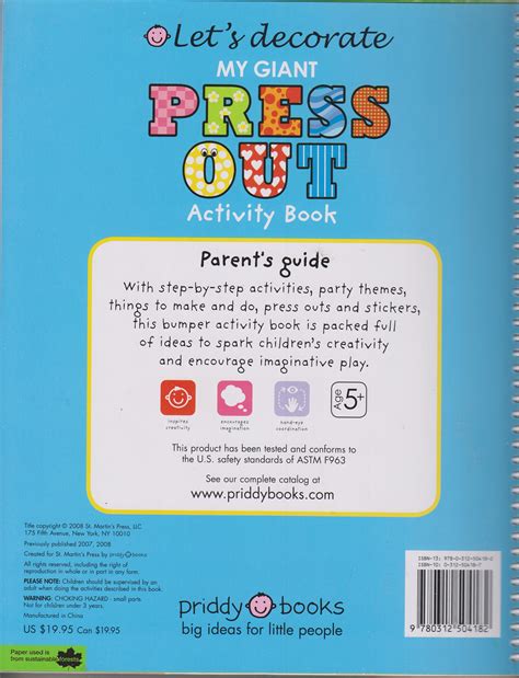 Lets Decorate My Giant Press Out Activity Book Over 150 Press Outs