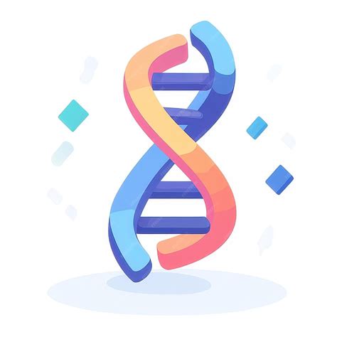 A Semiflat Illustration Of A Dna Ladder Structure Featuring A Coiled