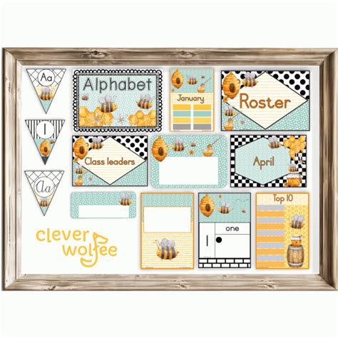 Class Theme Bees Clever Wolfee