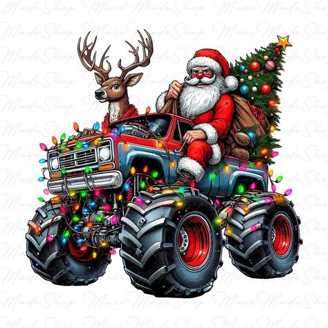 Christmas Santa Monster Truck Png Santa Claus Png Merry Christmas Png