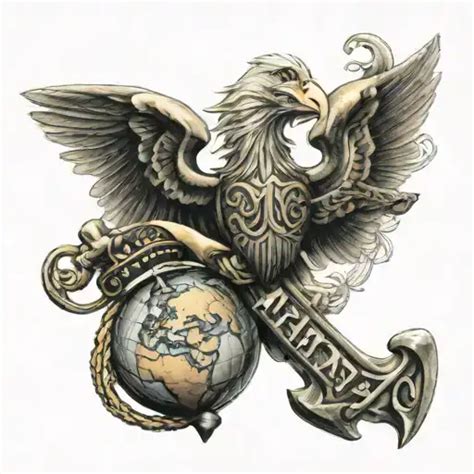 Realism Usmc Eagle Globe And Anchor Tattoo Blackink Ai