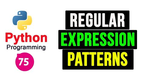 Python Programming Tutorial Regular Expressions Patterns Youtube