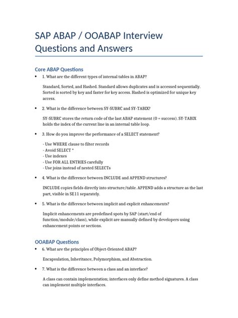 Sap Abap Ooabap Interview Qa Pdf