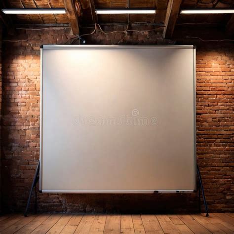 Blank Empty Whiteboard For Customizable Written Message In Retro Vintage Classroom Stock