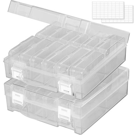 Ronglaijin Small Bead Organizer Boxes Bead Storage Containers Rectangular Craft Storage Box
