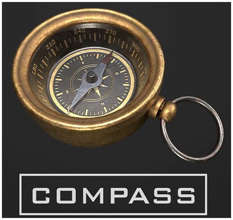3d Model Compass Gold Vr Ar Low Poly Cgtrader