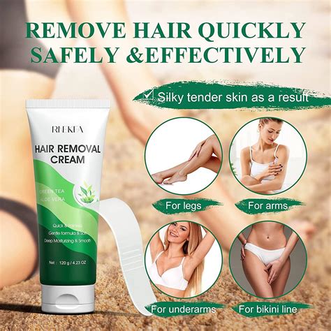 Green Tea And Aloe Hair Removal Cream Gentle And Safe For Sensitive Skin