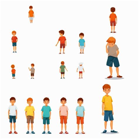 Boy Needing Vector Set White Background Isolated A High Quality N