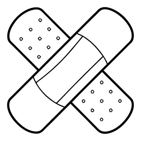 Bandages Coloring Page Outline Coloring Book Page Line Art Drawing