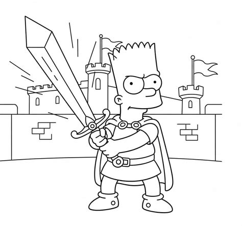 Knight Bart Simpson Coloring Page Download Print Or Color Online For