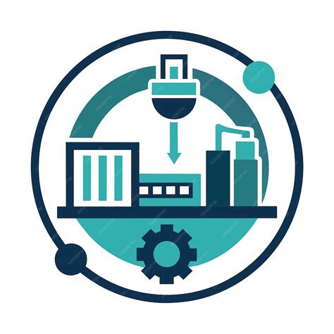 Premium Vector Circular Factory Logo In Blue And Green Colors