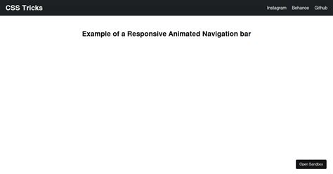 React And Css Animated Responsive Navigation Bar Codesandbox