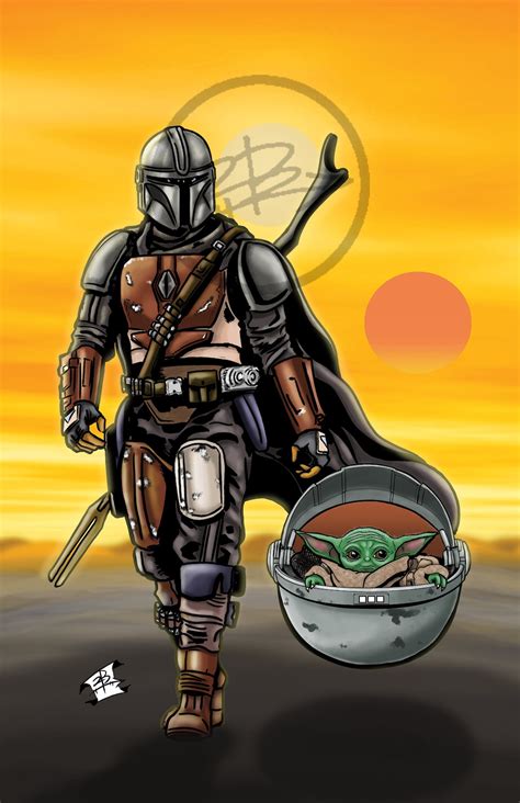 The Mandalorian And Grogu Art Print Etsy