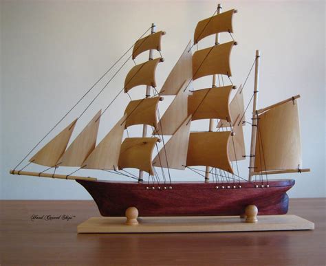 Hand Carved Barque Model Sailing Ship By Mferraton On Deviantart