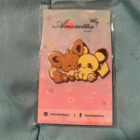 Twinny Pikachu And Eevee Enamel Pin Etsy