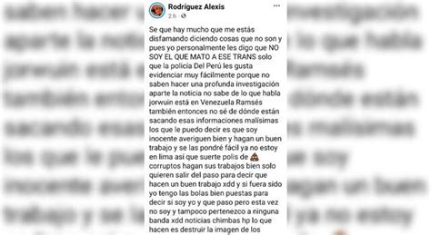 Cercado De Lima Presunto Sicario Que Asesinó A Dos Mujeres Trans Del